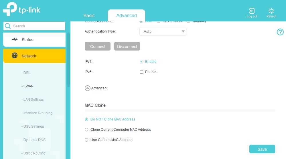 Configuring Your TP-Link Archer VR1600V - WAN – MyOwn Tel