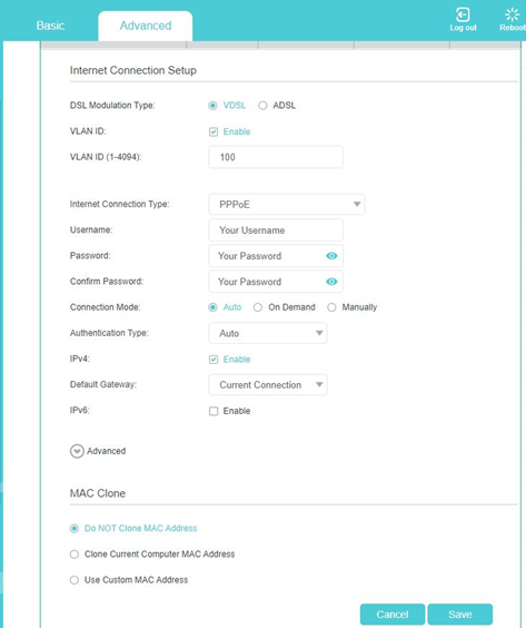 Configuring Your TP-Link Archer VR1600V - VDSL – MyOwn Tel
