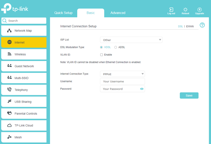 Configuring Your TP-Link VX230v / AX1800 - VDSL Overview – MyOwn Tel